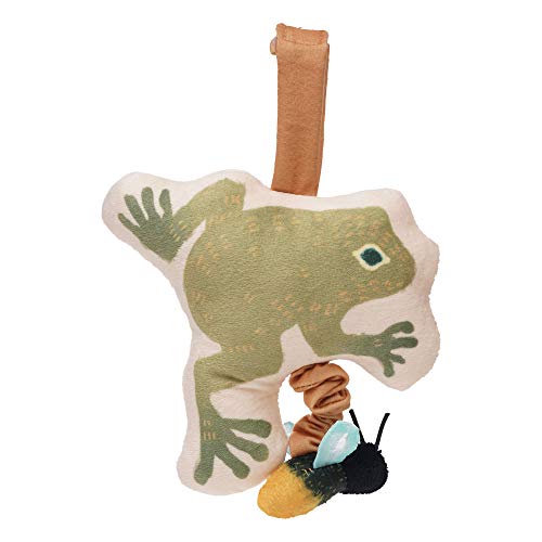 Manhattan Toy Firefly Frog Baby Travel Toy with Chime, Jiggle Pull, Crinkle Fabric and Adjustable Fabric Loop for Carriers and Cribs