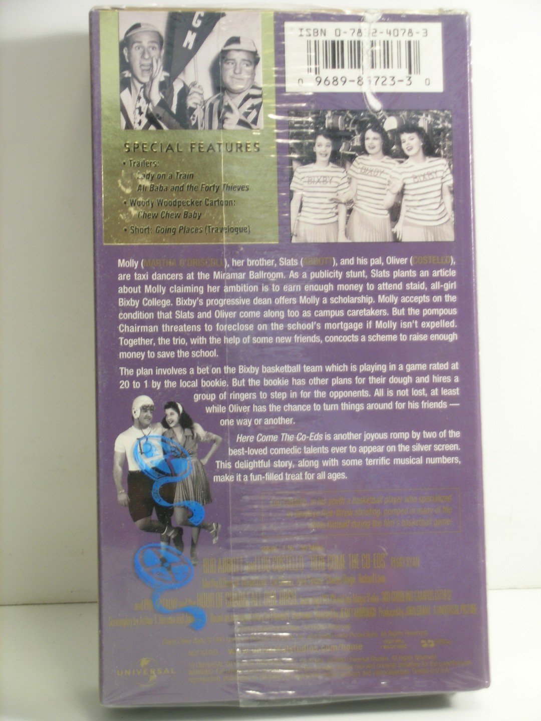 Bud Abbott and Lou Costello---Here Come The Co-eds---VHS Video Tape