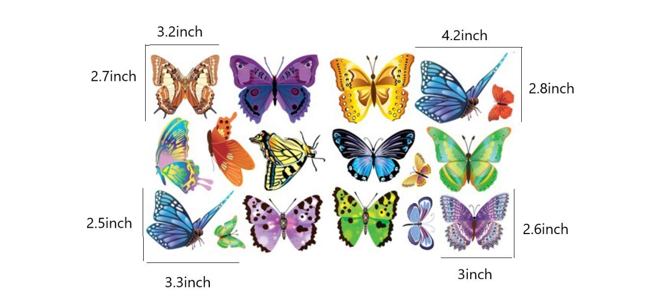 Removable Creative Wall Stickers- 17 Butterflies, Colorful Butterfly Wall Decals Kids Room Mini Wall Decorations Art Sticker Nursery 3D DIY PVC Decal