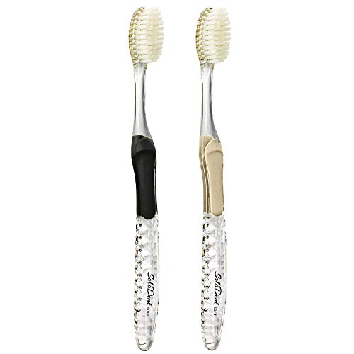 Solodent Toothbrush Soft, Silver Flossing Bristles (Pack of 2) Colors May Vary
