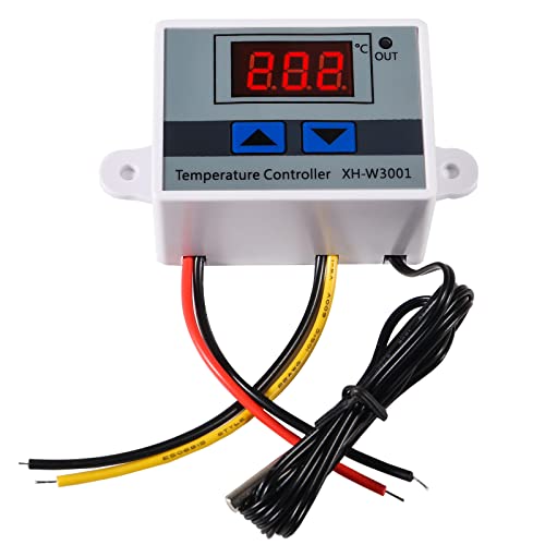 2Pcs Digital LED Temperature Controller Module 220V Digital Thermostat Switch Electronic Thermostat with Waterproof Probe Programmable Heating Cooling XH-W3001