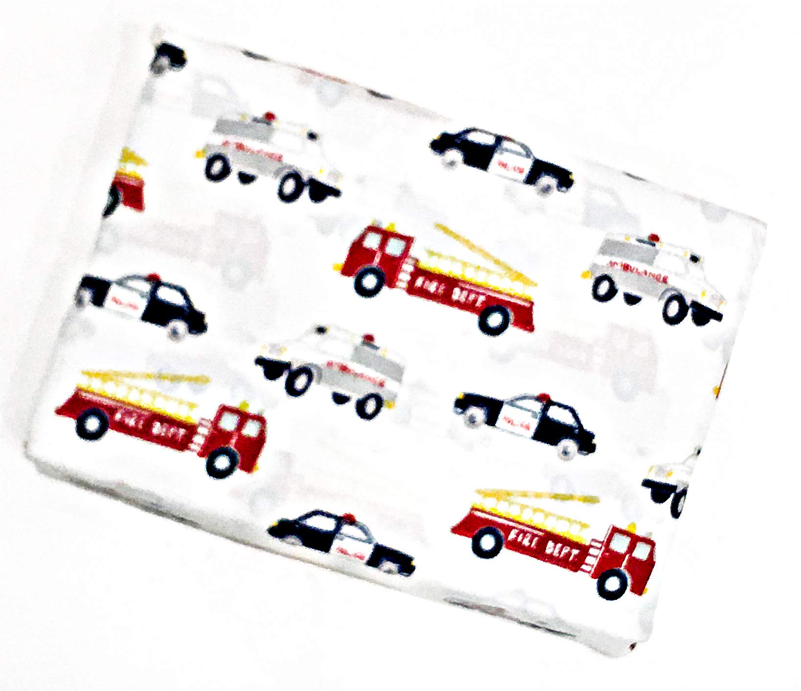 Authentic Kids Rescue Vehicles.FIRE Engine, Ambulance, Police Car 4 pc. Full Sheet Set