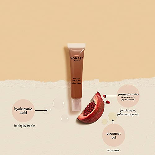Honest Beauty Gloss-C Lip Gloss, Rose Opal with Coconut Oil + Jojoba Seed Oil| EWG Certified + Dermatologist Tested & Vegan + Cruelty free | 0.33 fl. Oz
