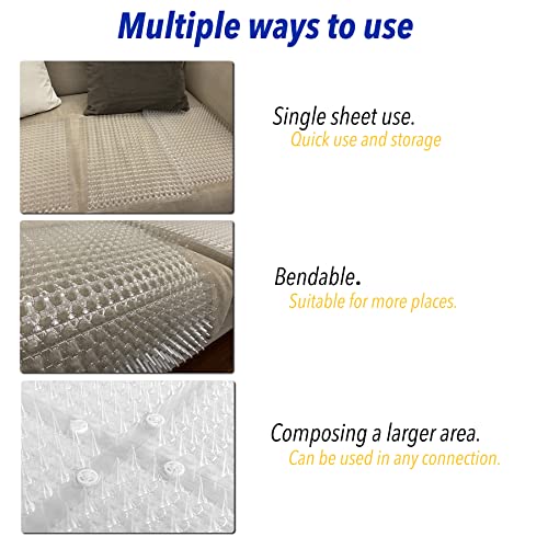BYTEBAY 16 Pack Cat Deterrent Outdoor Scat Mat for Cats&Dogs, Keep Away Pest Plastic Mats with Spikes,16 x 13 Inchesā¦