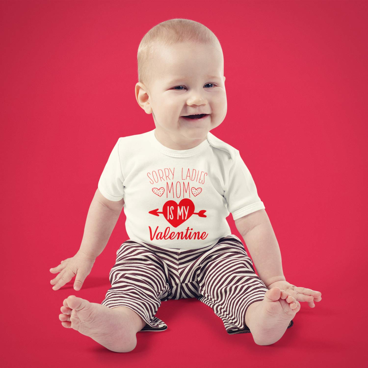 The Shirt Den Sorry Ladies Mom Is My Valentine Baby One Piece 6 mo Red