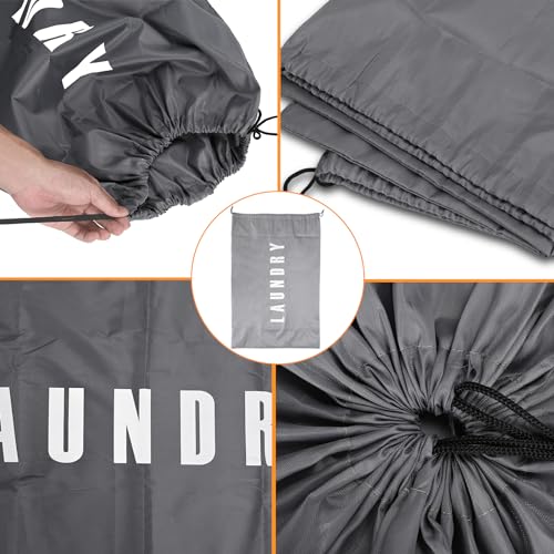 Laundry Bag - Locking Drawstring Clos.XL Travel Laundry Bag, Machine Washable Dirty Clothes Organizer, Large Enough to Hold 4 Loads of Laundry, Easy Fit a Laundry Hamper or Basket (gray,4" x 36")