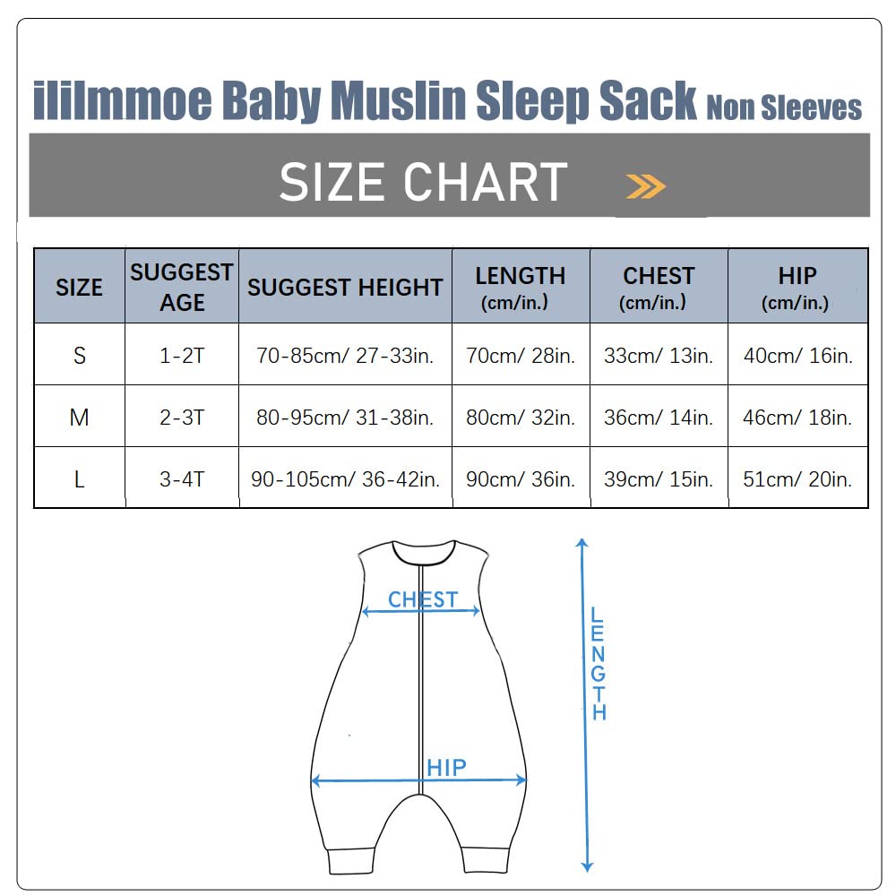 ililmmoe Baby Sleep Sack with Feet Muslin Original Cotton Sleeping Bag Wearable Blankets Non Sleeves 6months-4Y