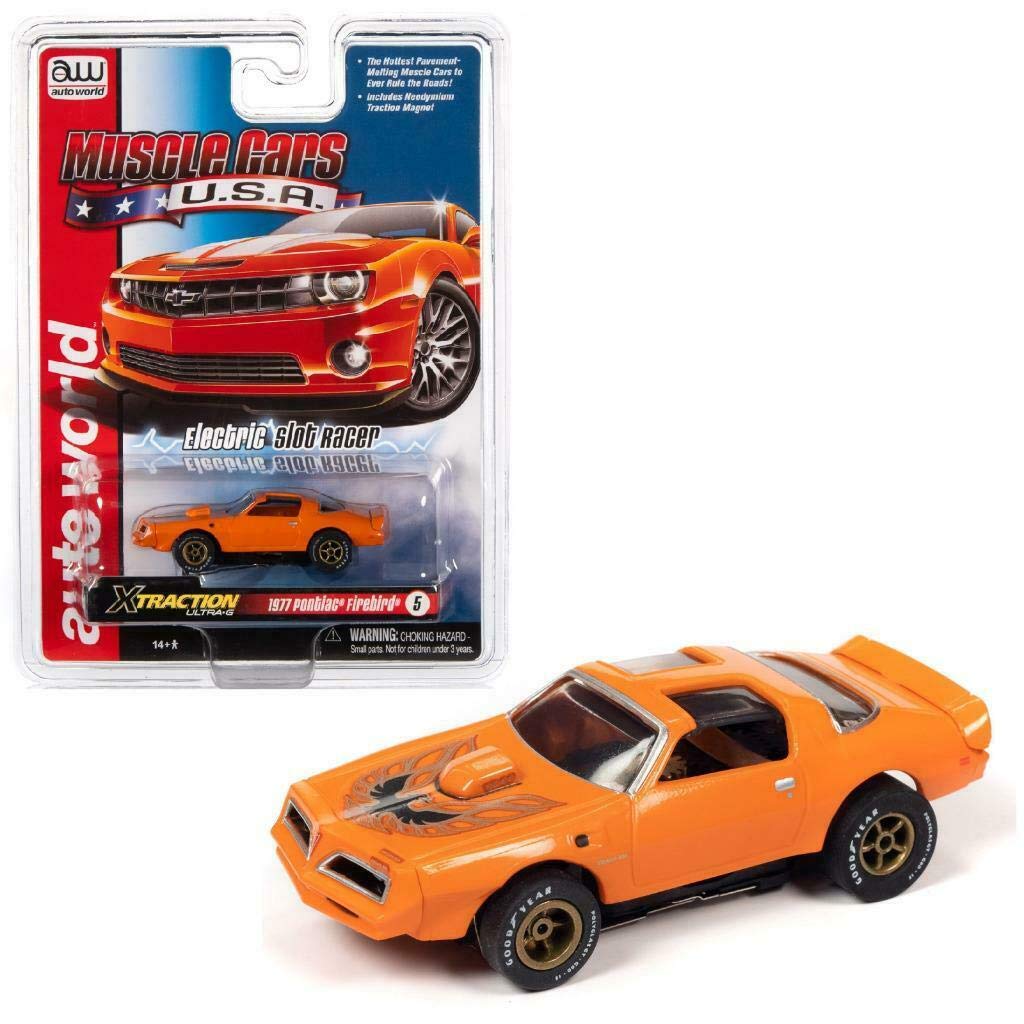 Auto World SC354-5O Xtraction 1977 Pontiac Firebird HO Scale Slot Car Orange