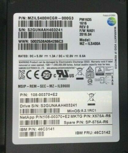 46C3142 46C3141 108-00370 X575A-R6 SP-575A-R6 NAJ-0801 2.5" SAS SSD, 400GB