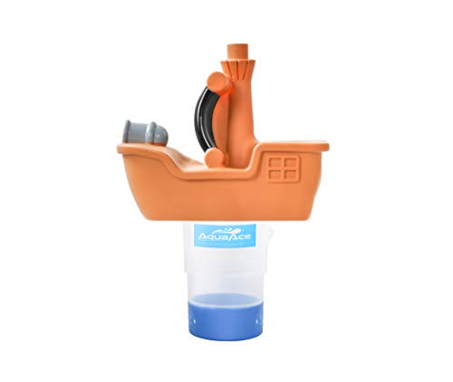 AquaAce Pirate Ship Floating Pool Chlorine Dispenser, Floater for 3 inch Chlorine Tablets