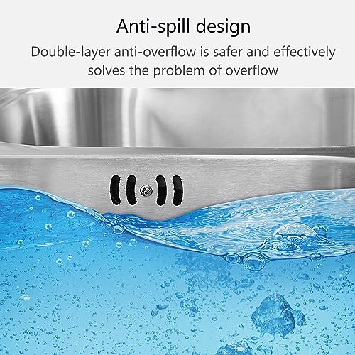 APCHJOJ Freestanding Utility Sink, Utility Sink Double Bowl Stainless Steel Commercial Kitchen Sink with Faucet for Laundry Room Backyard Garage 80 * 43cm doubleslot