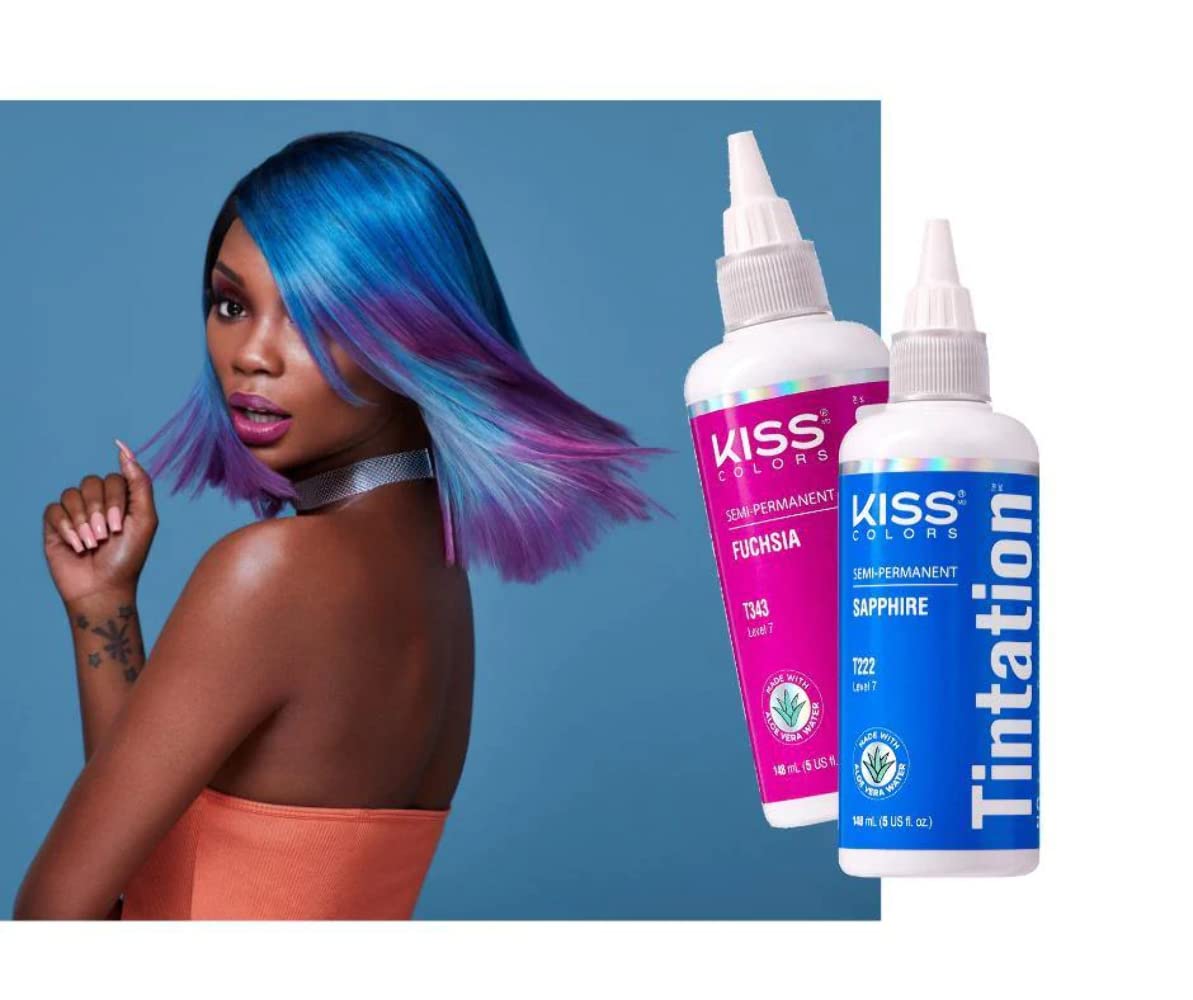 Kiss Tintation Semi-Permanent Hair Color Treatment 148 mL (5 US fl.oz) (Honey Brown)