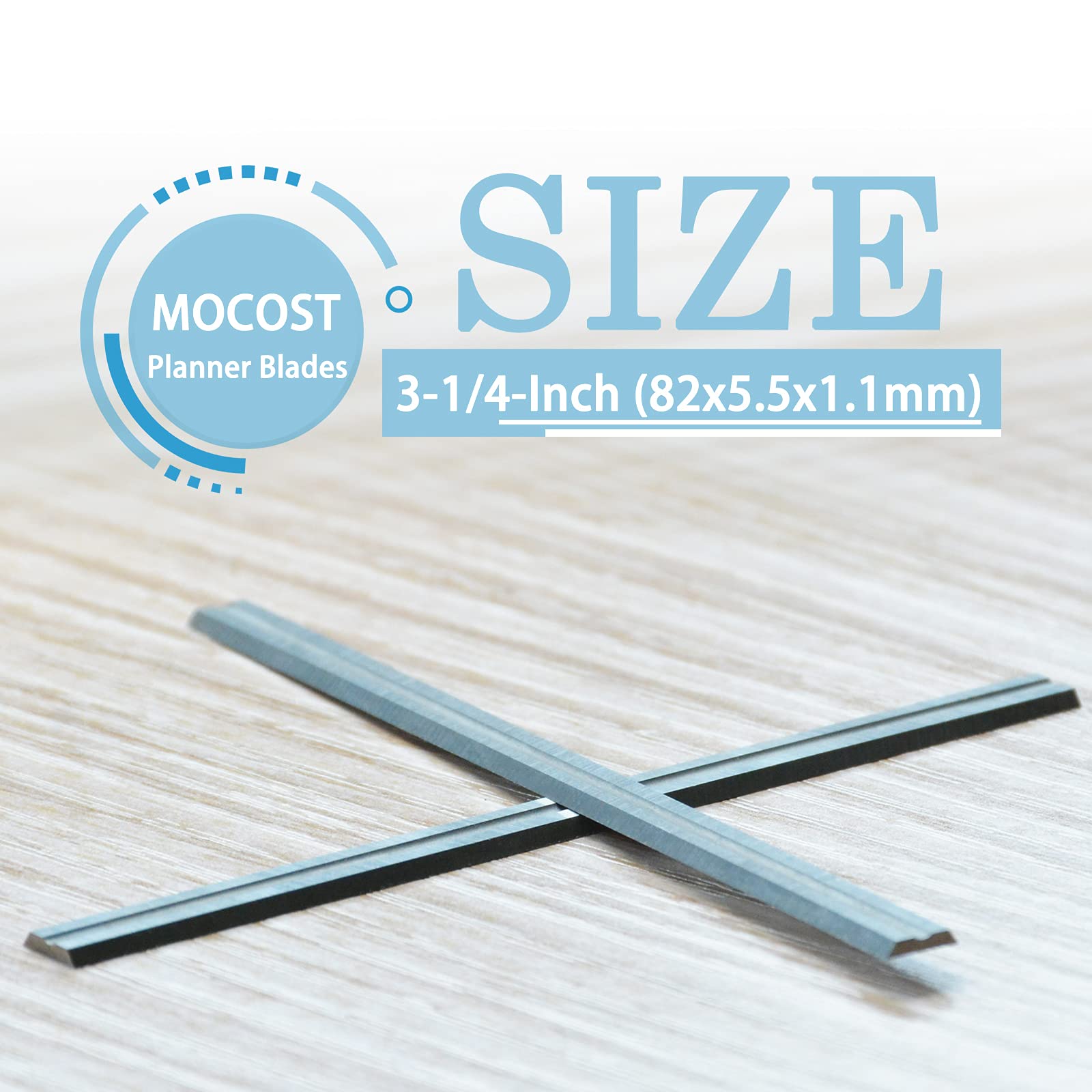 3-1/4" (82mm) Tungsten Carbide (TCT) Planner Blades, Double Edged Reversible Planer Knives Replacement for Bosch, Makita, De Walt, Black&Decker, Ryobi