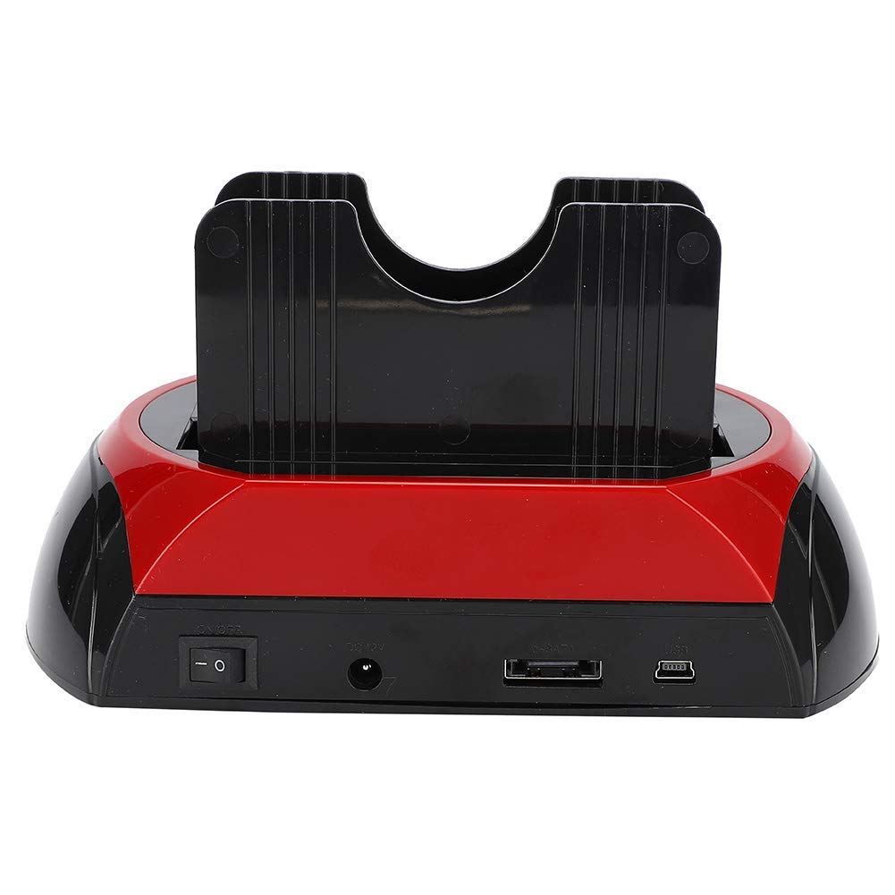 Linel Hard Drive Docking Station-2.5 /3.5 Inch SATA IDE HDD Dual Slots Hard Drive Enclosure Hard Drive Dock with All in One Hard Drive Reader USB 2.0 Hub Us Plug