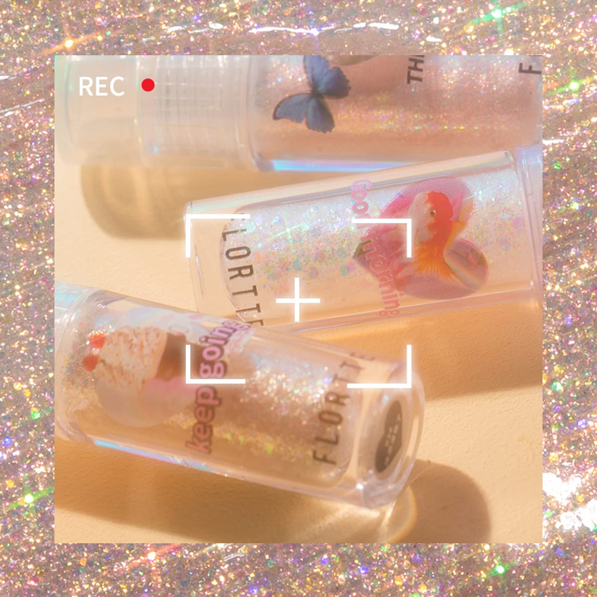 2PCS Flortte Liquid Glitter Eyeshadow, Korean Makeup Star Diamond Streamer Liquid Eyeshadow, Bling Pigmented Eye Makeup Sparkling Korean Eye Glitter, Easy to Apply Liquid Glitter Eyeshadow, Long Lasting Glitter Eyeliner Liquid Shimmer Eyeshadow (02+03)