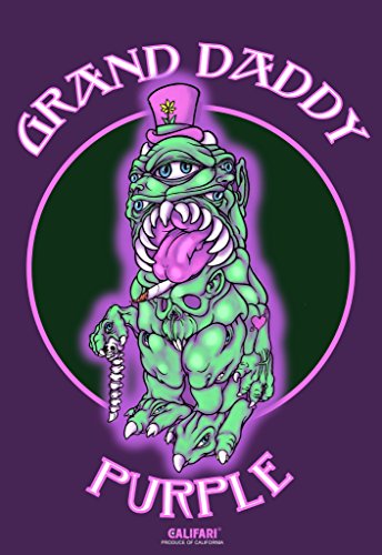 Califari Grand Daddy Purple - Vivid Strain Art Wall Poster, Decor for a Home, Dorm, Store, Dispensary, or Smoke Shop - 13" x 19" Lithograph Print