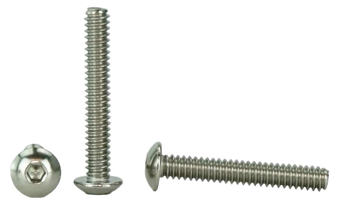 Stainless #4-40 x 3/4" (3/8" to 1-1/2" Available) Socket Button Head Cap Screws, Full Thread, Hex Drive, Stainless Steel 18-8, Machine Thread (4-40 x 3/4")