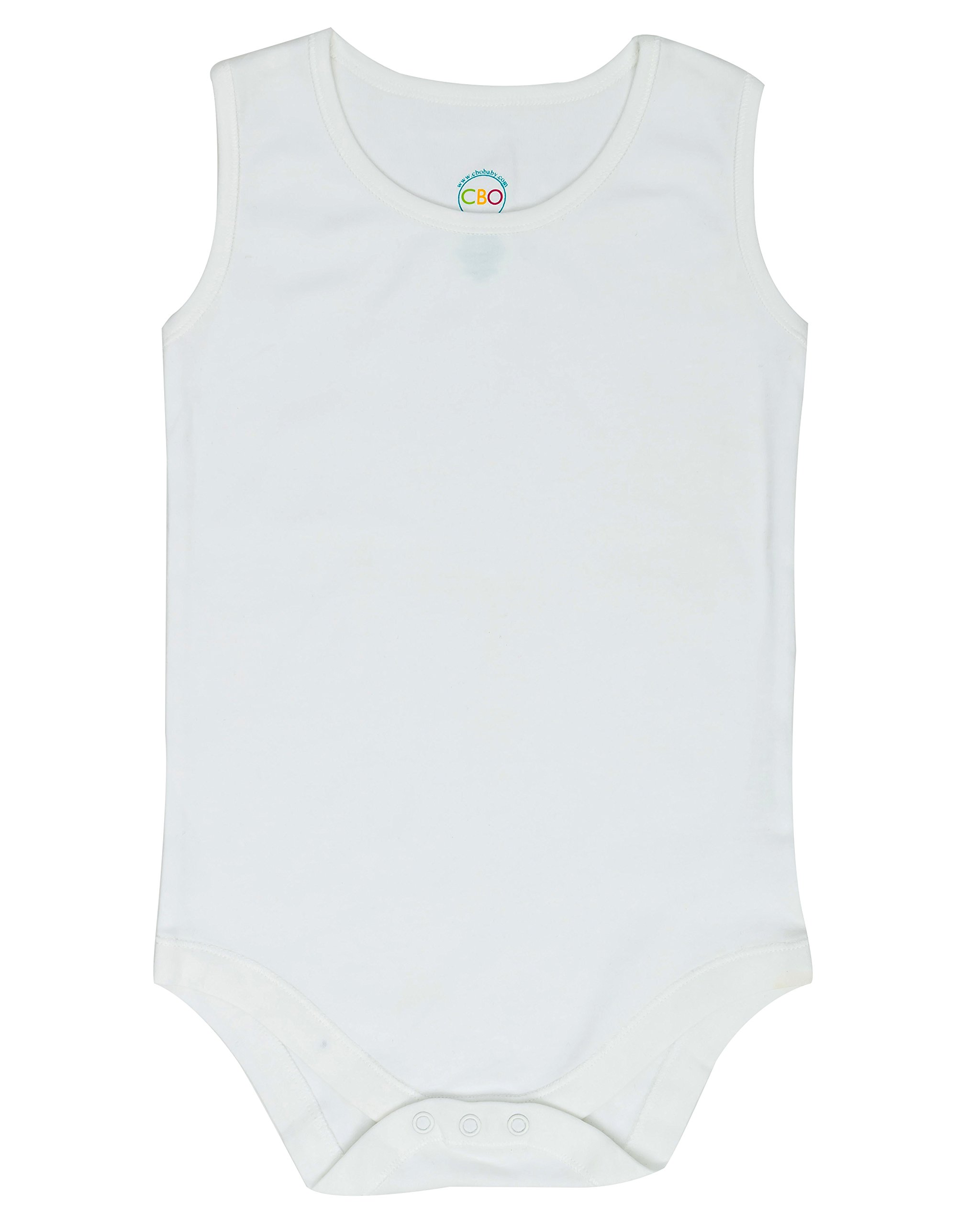 CBObaby Sleeveless Bodysuits For All Ages (White, 7)