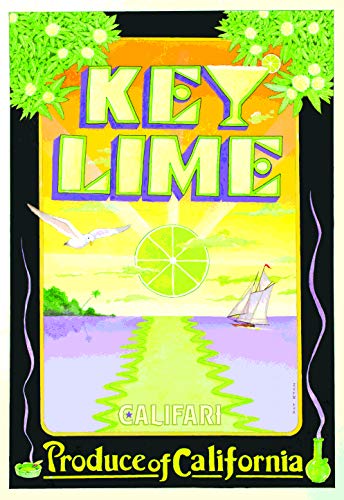 Califari Key Lime : Vivid Strain Art Wall Poster, Decor for a Home, Dorm, Store, Dispensary, or Smoke Shop - 13" x 19" Lithograph Print