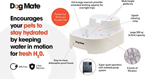 Dog Mate Large Fresh Water Drinking Fountain For Dogs And Cats