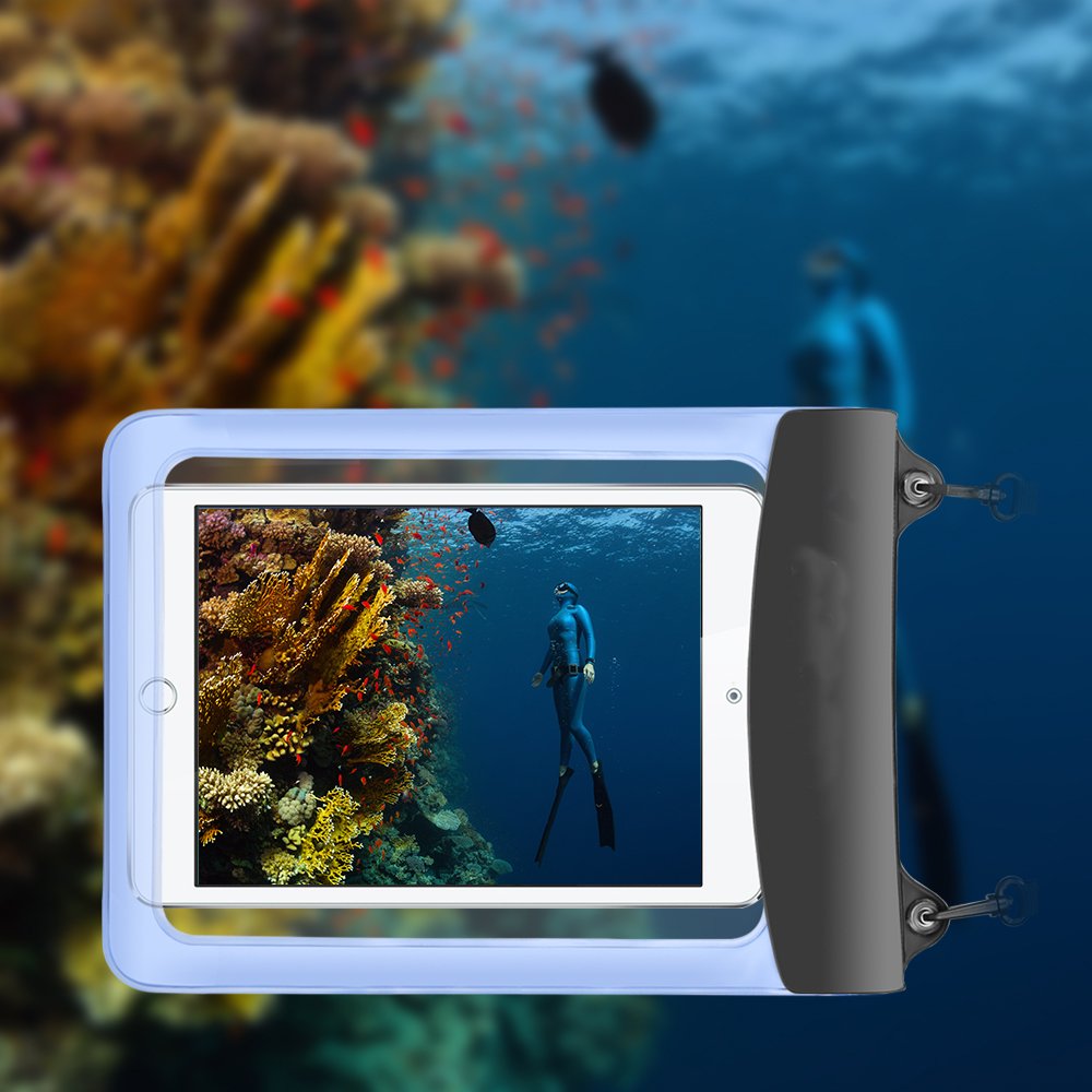 Universal 9.7-11 inch Tablet Waterproof Case Dry Bag Pouch Fit for iPad 10.2 10.9, iPad Air 10.9, iPad Pro 11, Samsung Galaxy Tab A9+, Tab S6 Lite, Microsoft Surface Dragon Touch Simbans Chiwu (Blue)