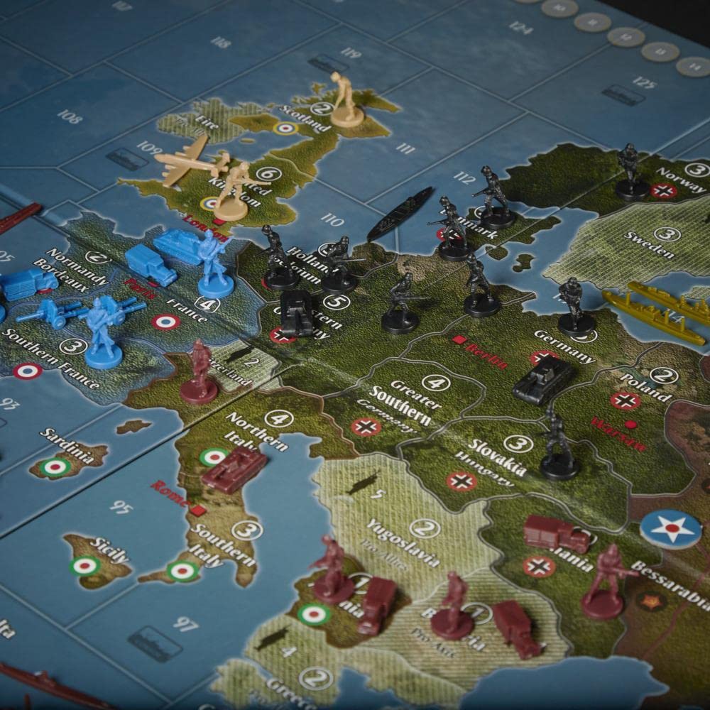 Avalon Hill Axis & Allies Europe 1940 Second Edition WWII Strategy Board Game, with Extra Large Gameboard, Ages 12 and Up, 2-6 Players