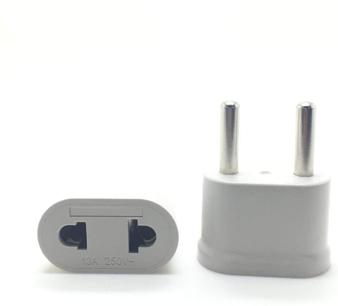 Toolso 2pcs/lot US (USA) to EU (Europe) Travel Power Plug Adapter for USA converter White