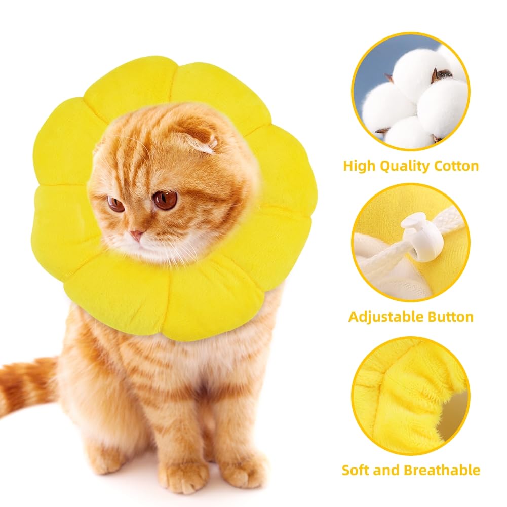Adjustable Protective Collar for Cat and Puppy,Soft Pet Recovery Collar Does Not Block Vision E Collar,Surgery Recovery Elizabethan Collars
