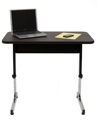 Calico Designs Adapta Height Adjustable Office Desk, All-Purpose Utility Table, Sit to Stand up Desk Home Computer Desk, 23" - 32" in Powder Coated Black Frame and 1" Thick Walnut Top, 36 Inch, Black/Walnut