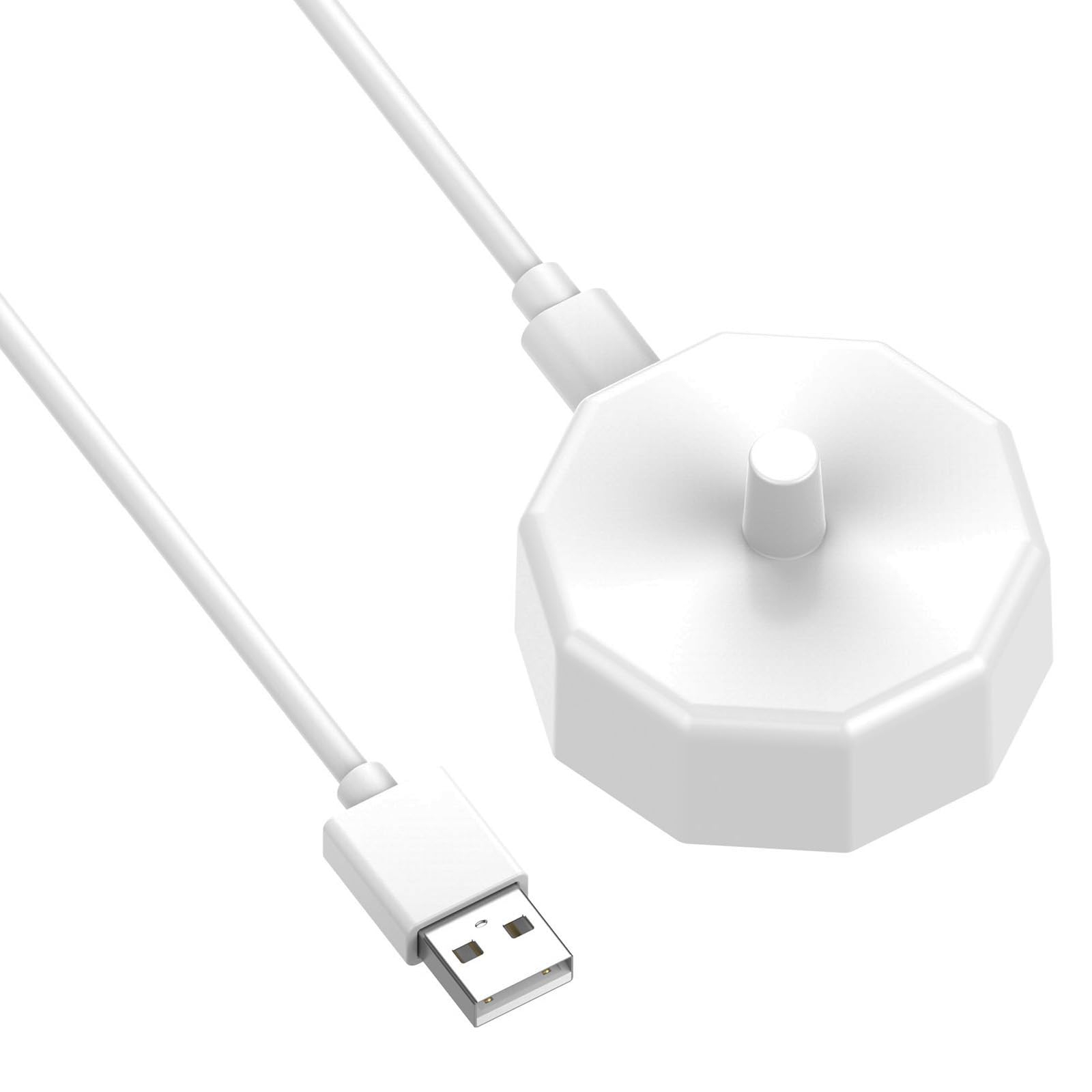 Charger for Braun Oral-B Electric Toothbrushes, Portable Charging Base Power Cable Cord for Oral-B Toothbrushes, Type 3757 (White)