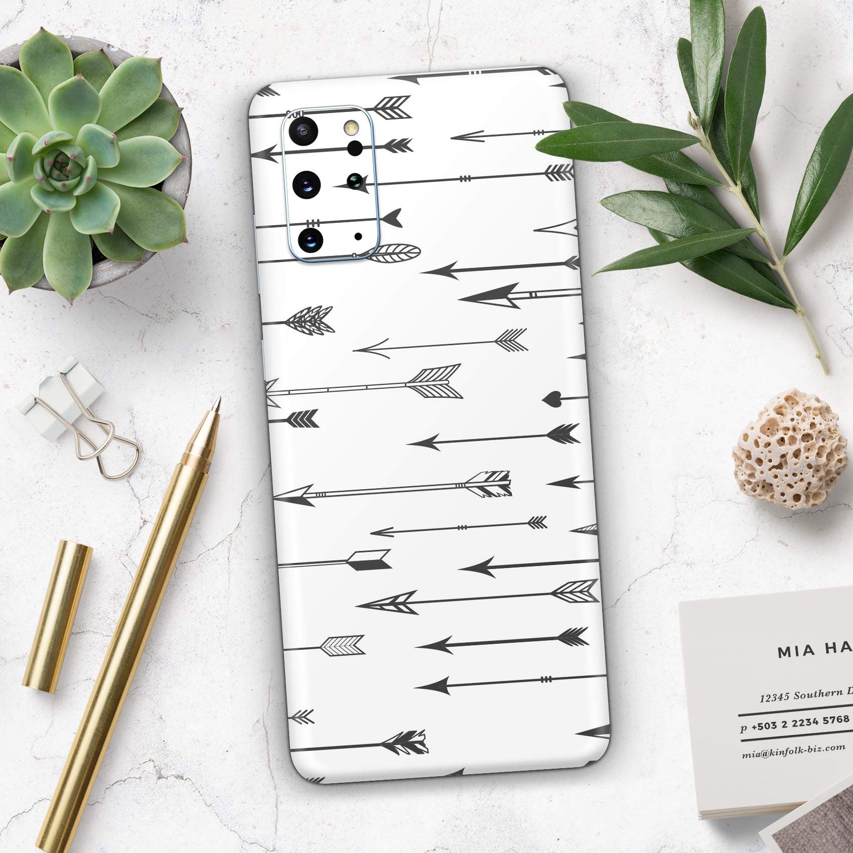 DesignSkinz Vector Black Arrows Protective Vinyl Decal Wrap Skin Cover Compatible with The Samsung Galaxy S20 (Screen Trim & Back Glass Skin)