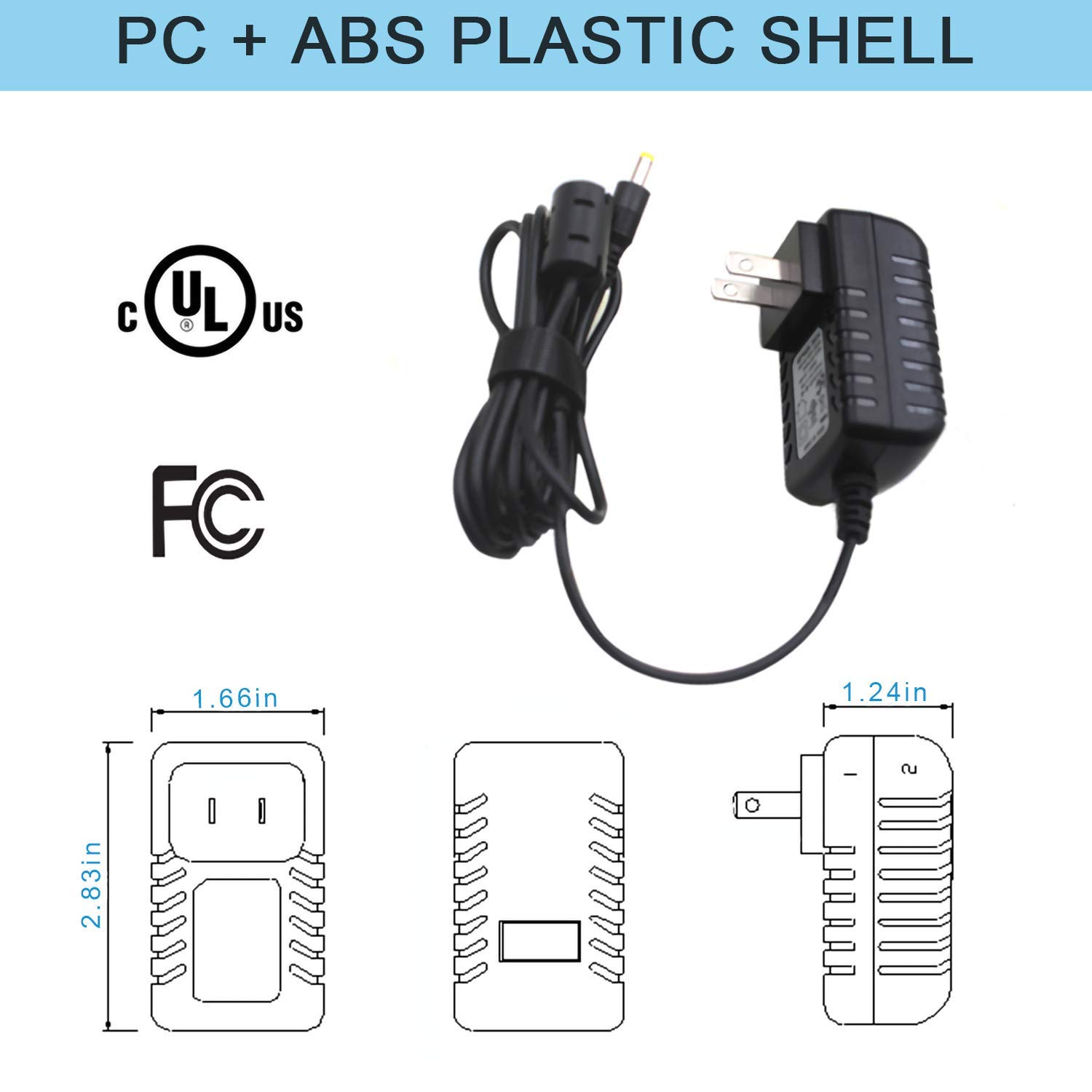 DC 12V 2A Power Supply, 12Vdc 2Amp AC Adapter 100V-240Vac to DC 12 Volt 0-2 Amp Wall Charger for LED Strip Light, CCTV Camera, HUB, Router