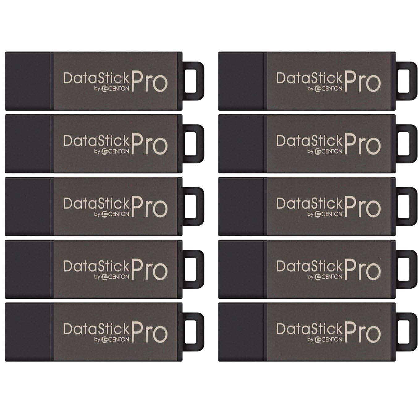 Centon DSP8GB10PK 10 x 8GB MultiPack DataStick Pro USB 2.0 Flash Drives (Grey)