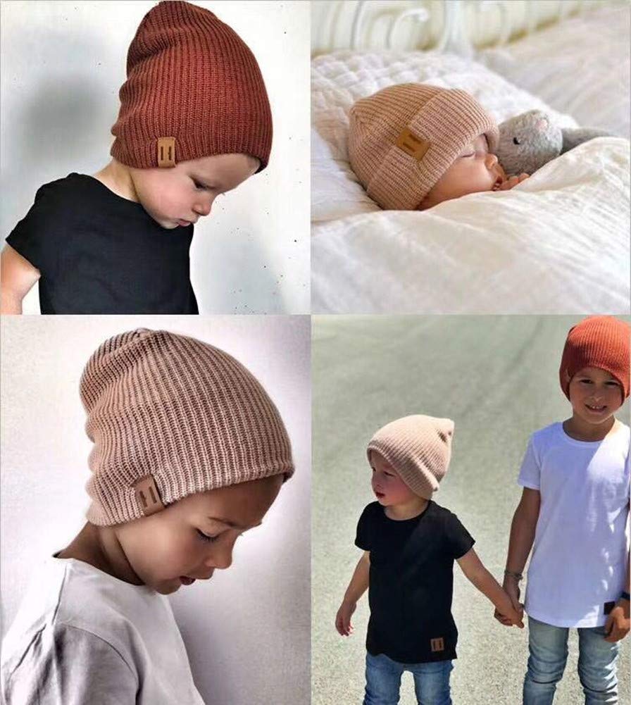 QandSweat Baby Boy's Hat Kids Cool Knit Beanie Hats Toddlers Caps Vertical Tail Style 1-5T (Knitted)