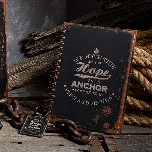 Christian Art Gifts Large Hardcover Notebook/Journal | Hope As An Anchor β Hebrews 6:19 Bible Verse | Vintage Inspirational Wire Bound Spiral Notebook w/192 Lined Pages, 6β x 8.25β