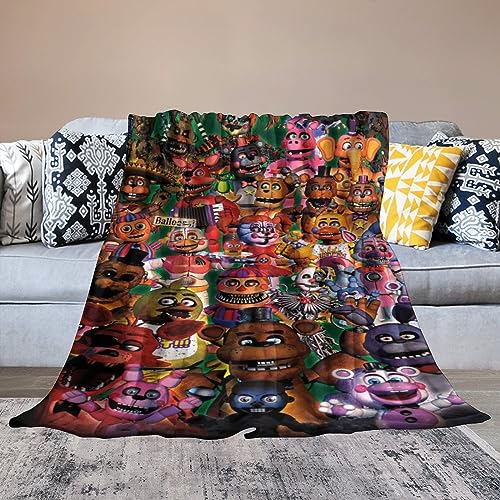 Five Nights Throw Blanket for Kids Boys Adult Flannel Blanket Soft Warm Plush Bedding for Decorate The Room 50"x40"