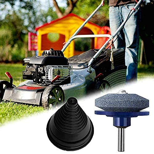 4 PCS Lawn Mower Blade Sharpener Universal Multi-Sharp Rotary Lawnmower Sharpen for Power Drill Hand Drill and Lawn Mower Blade Balancer