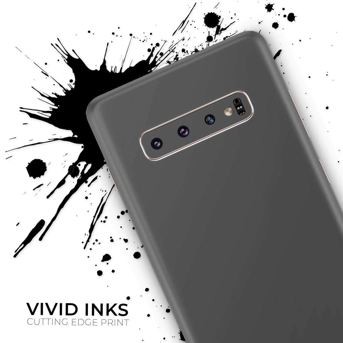 DesignSkinz Solid Dark Gray Protective Vinyl Decal Wrap Skin Cover Compatible with The Samsung Galaxy S20 (Screen Trim & Back Glass Skin)