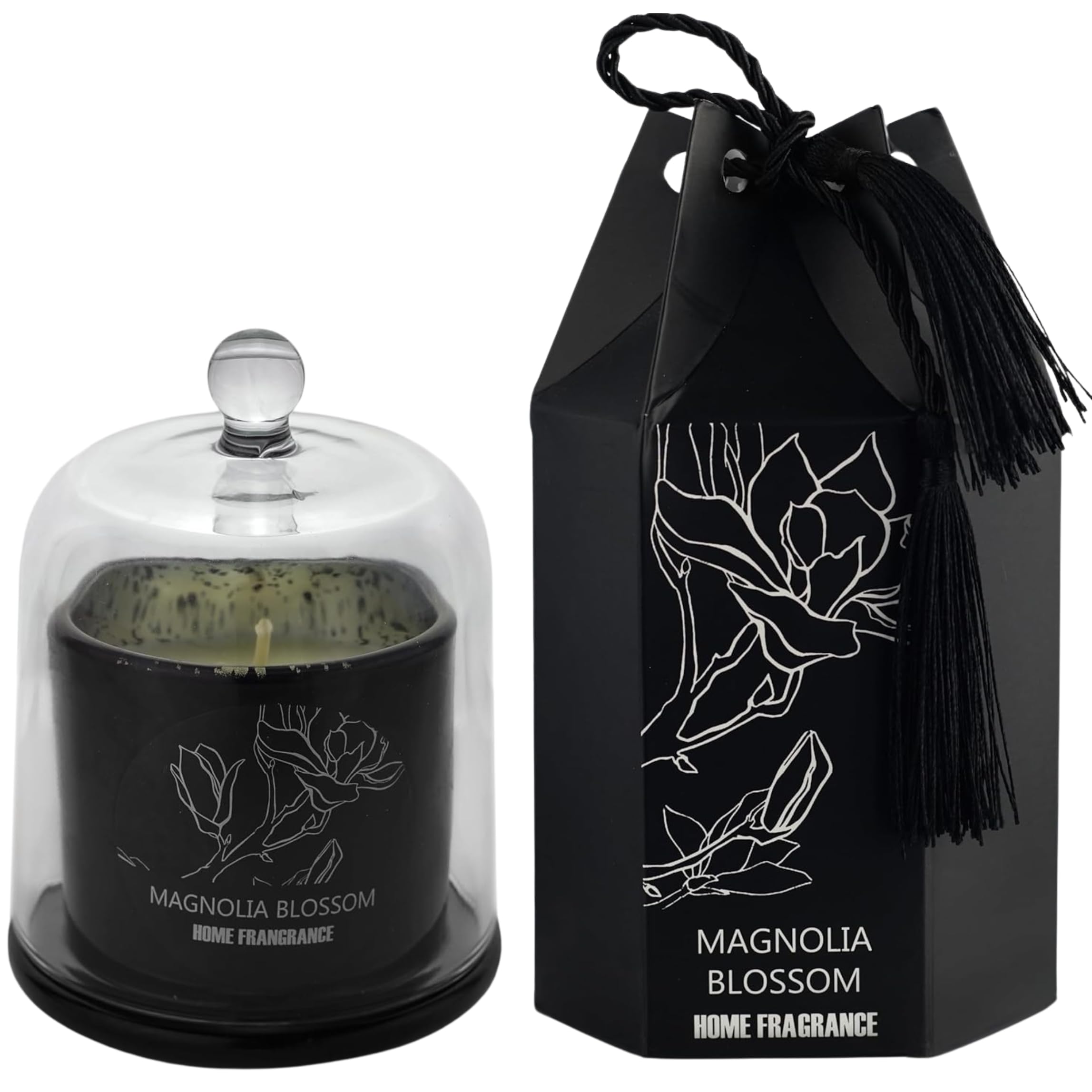 Luxury Rosemary Scented Candles, Soy Wax Glass Dome Candles, 21 OZ Birthday Gift for Women, Relaxing Aromatherapy Candles, Luxury Candles, Romantic Gift for Valentine, Christmas and Mom (Black)