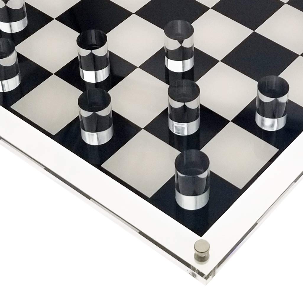 OnDisplay 3D Luxe Acrylic Checkers Set, Clear