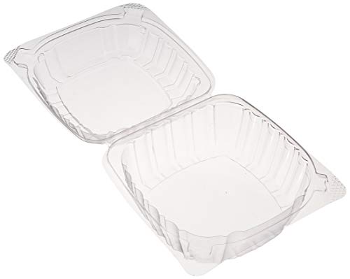 DART Container C53PST1-100 DART 5" Clear Hinged Plastic Food Take Out to-Go/Clamshell Container 100 Pack, 5 Inch