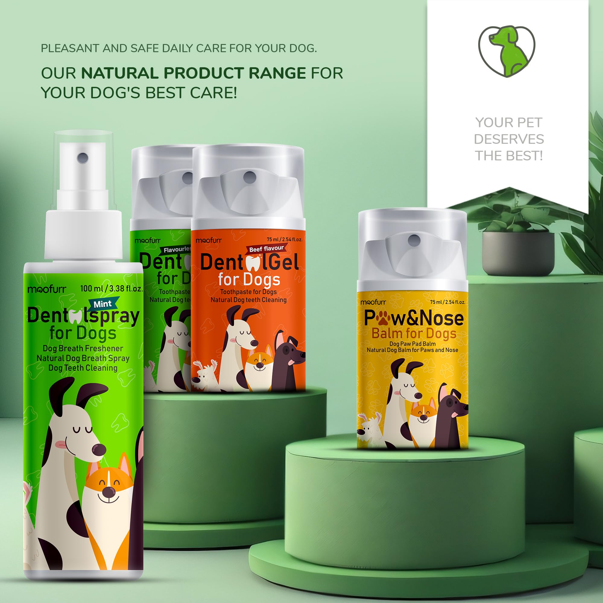 Moofurr Dog Toothpaste - Natural Flavourless Toothpaste I Against Tartar I Plaque Removal I Dental Care for Dogs