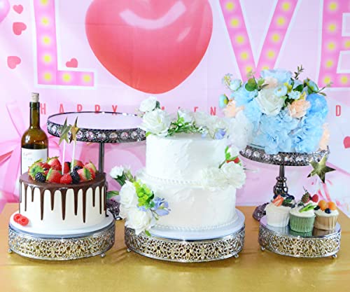 Cake Stand Set of 3 Metal Cupcake Stands Dessert Display Plate for Wedding Party Birthday,Silver