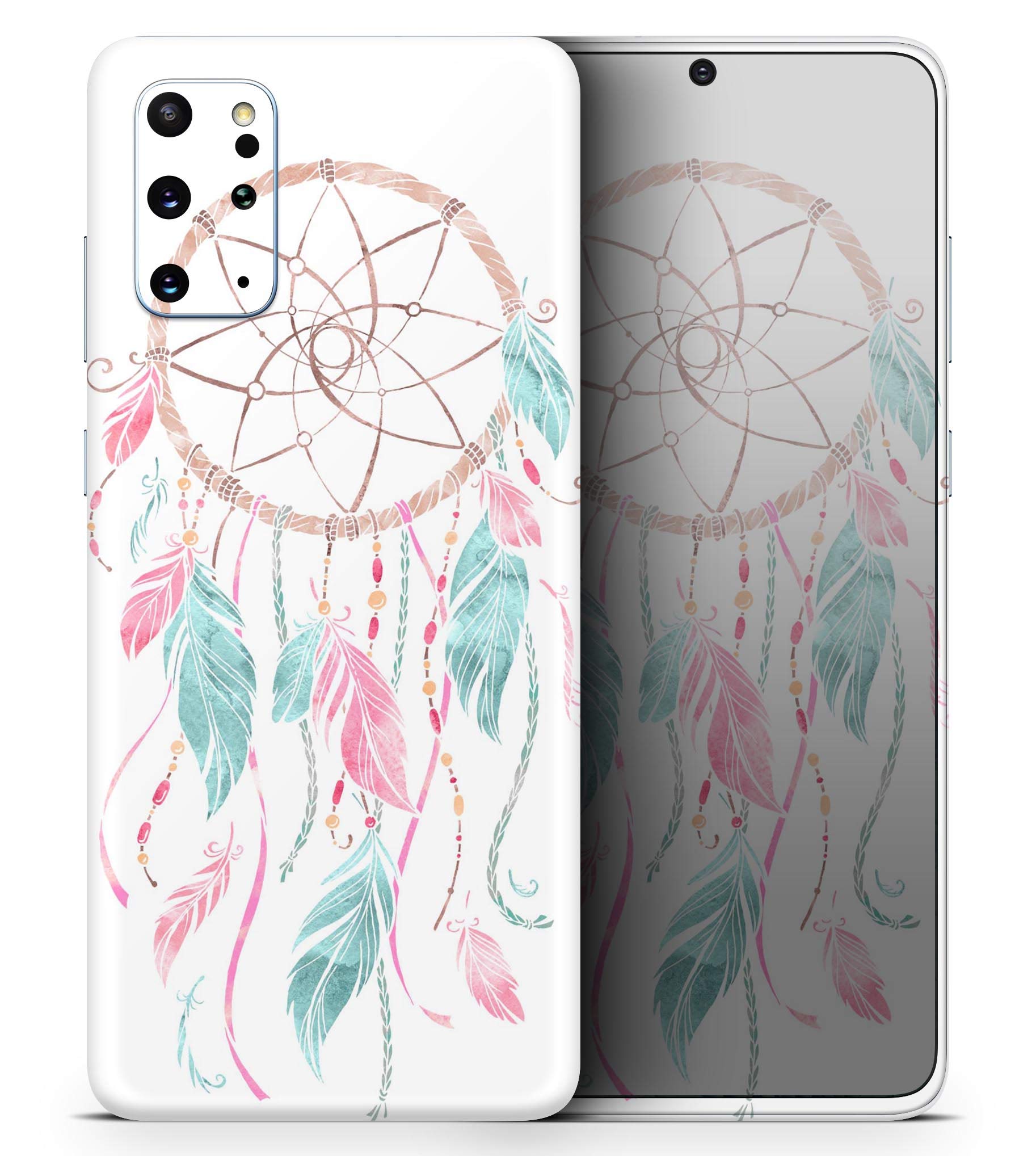 DesignSkinz Watercolor Dreamcatchers v2 Protective Vinyl Decal Wrap Skin Cover Compatible with The Samsung Galaxy S20 (Screen Trim & Back Glass Skin)