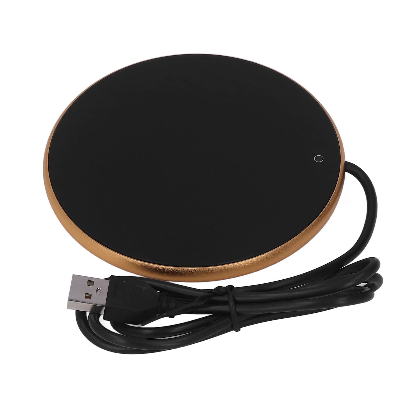 5V 2A USB Candle Warmer, 4.1in Coffee Mug Warmer Cup Warmer Smart Power Off Function 55°C Constant Temperature for Home for Office(Gold)