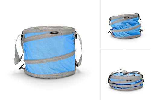 Camco Pop-Up Cooler | Lightweight, Waterproof and Insulated Pops Open for Use and Collapses Flat for Storage | Ideal for the Beach, Pool, Camping, Tailgating and Travel | Blue (51995)