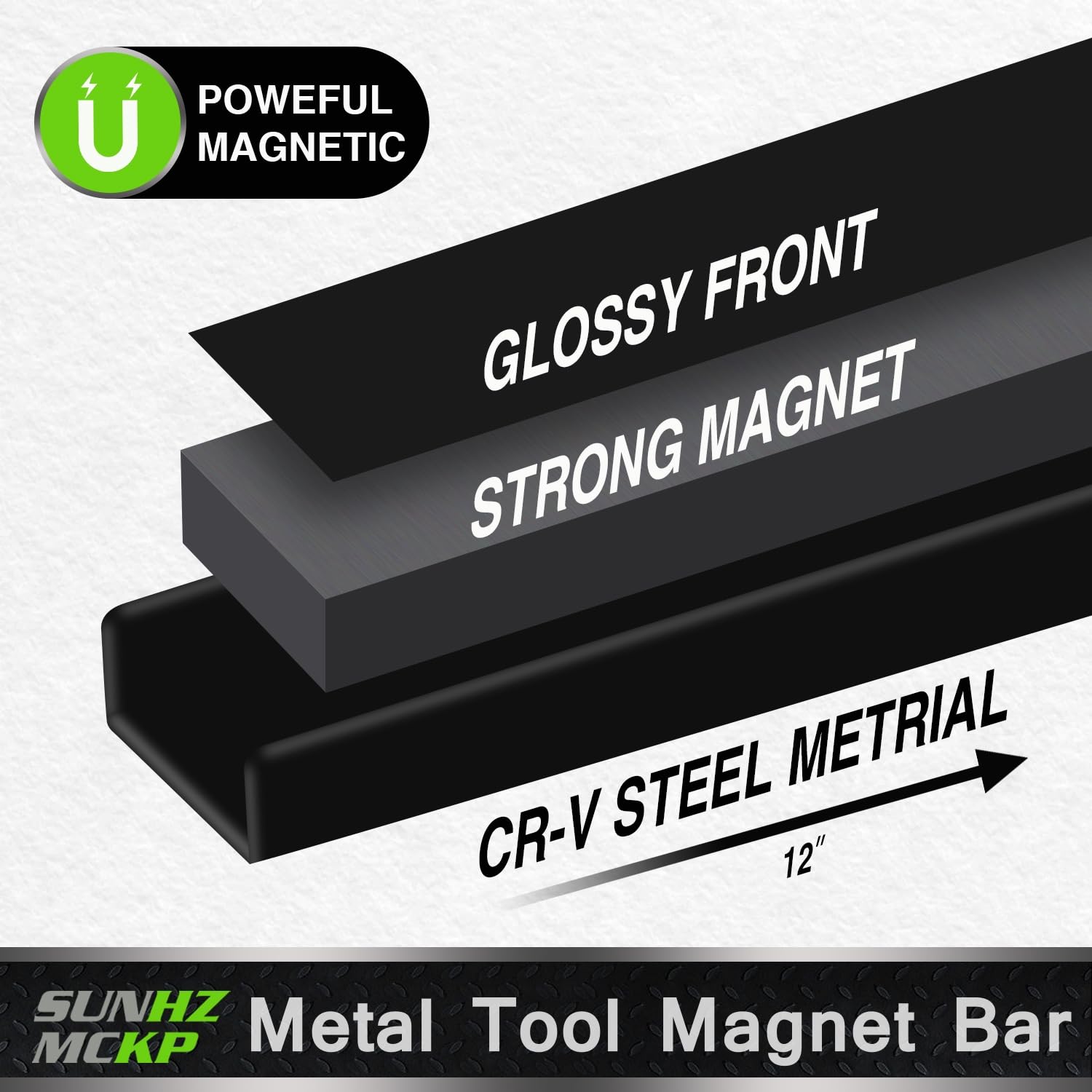 SUNHZMCKP 12" Magnetic Tool Holder Strip, 4 Pack Heavy Duty Tool Magnet Bar for Garage, Workshop, Kitchen Organization, Wall Mount Magnetic Tool Box Accessories with Mounting Screws