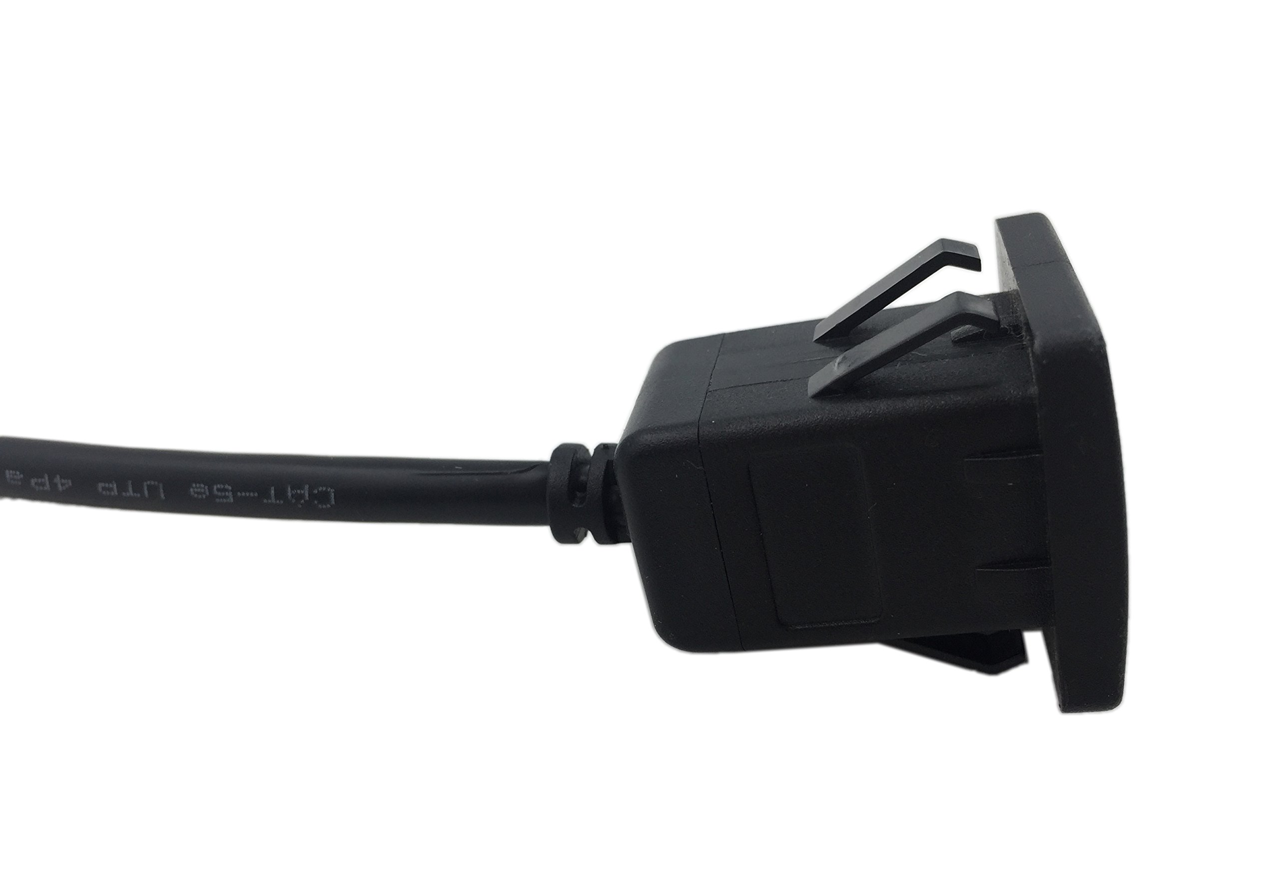 CERRXIAN RJ45 Male to Female LAN Ethernet Network Cat 5e Panel Mount Cable (Black)(2m)