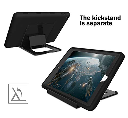 Hocase iPad 9th Generation Case, iPad 10.2 2021 Case, Heavy Duty Shockproof Soft Silicone Rubber Bumper+Hard Plastic Hybrid Protective Case for iPad 9th/8th/7th Generation 10.2 - Black