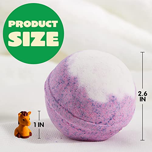 JOYIN Bath Bombs for Kids with Animal Eraser, 8 Pack Bubble Bath Bombs with Surprise Toy Inside, Natural Essential Oil SPA Bath Fizzies Set, Easter Gifts for Boys and Girls